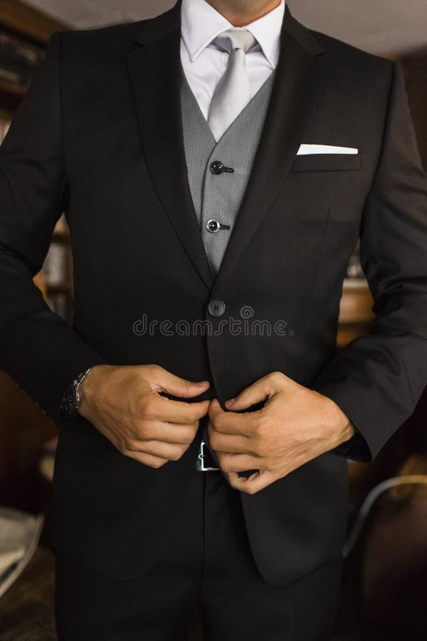 Man suit with elegant tie stock photo. Image of hold - 170032142