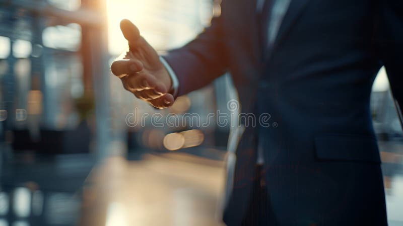 Executive Offering a Handshake.AI Generated Image Stock Image - Image ...