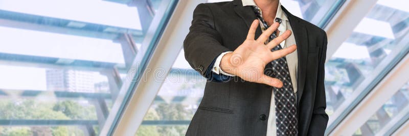 Man in Suit Gestures Leave Me Alone Stock Photo - Image of formal ...