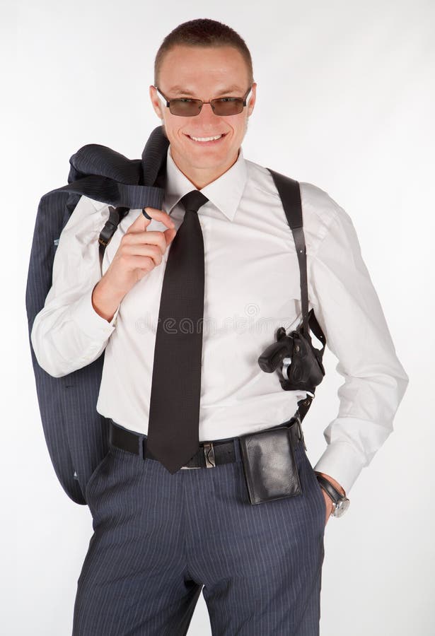 Policeman or Security Guard Shining a Torch Stock Image - Image of ...