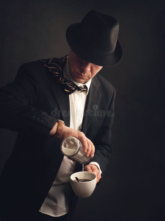 Old Photo of a Man with Top Hat Stock Image - Image of grunge, plan ...