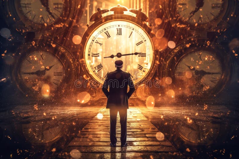 Man in Suit and Hat Stands with His Back on Cobblestone Path and Looks ...