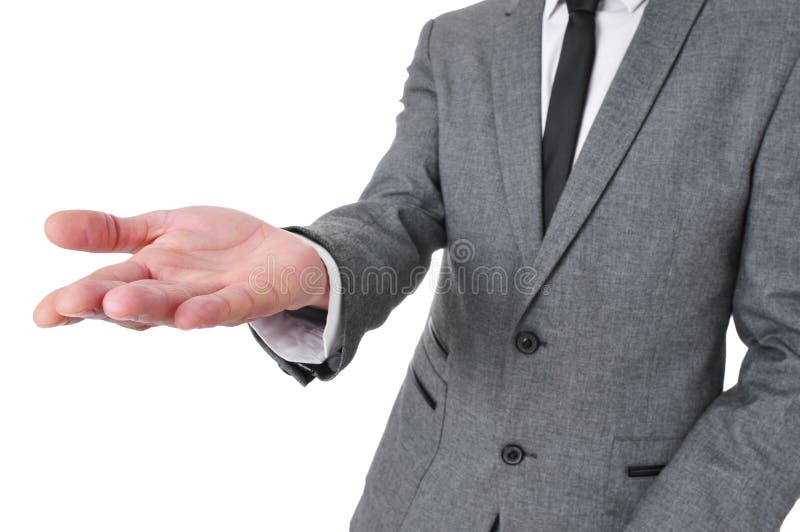 Man in Suit with His Hand Open Stock Image - Image of holding ...