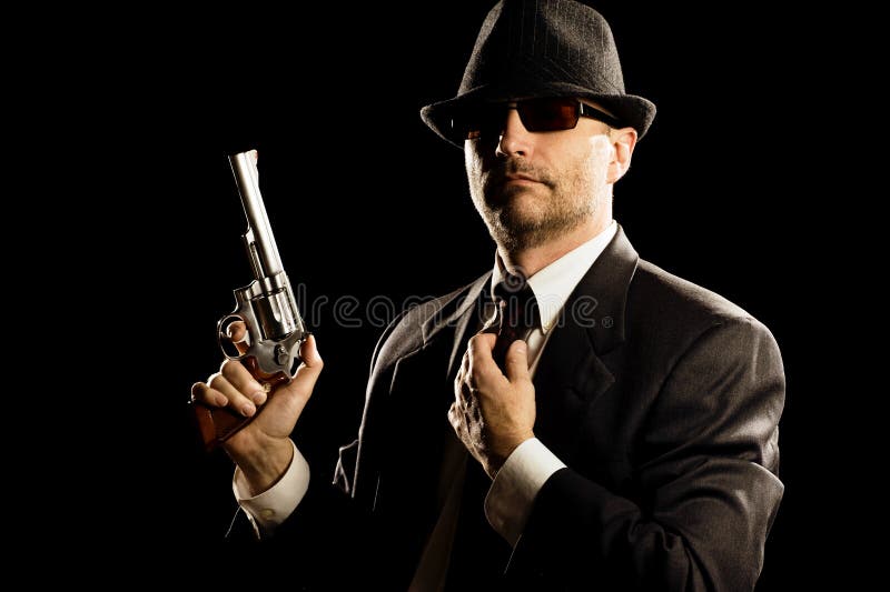 Man In Suit Holding A 357 Magnum Revolver. Stock Photo - Image of ...