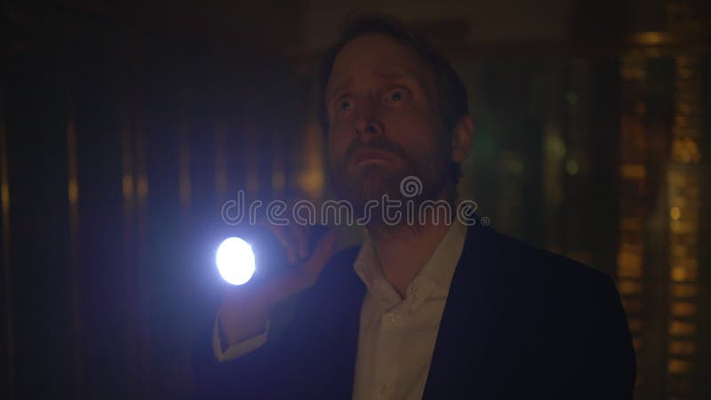 Exploring a Dimly Lit Corridor in an Abandoned Building at Dusk Stock ...