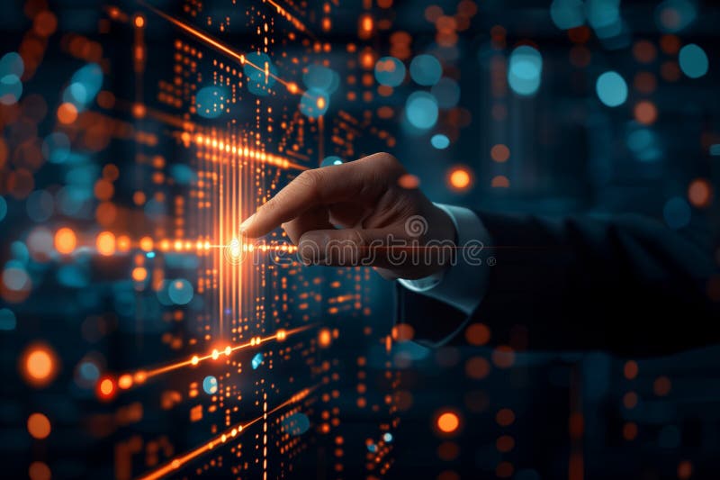 Man in Suit Holding Futuristic Device Stock Photo - Image of technology ...