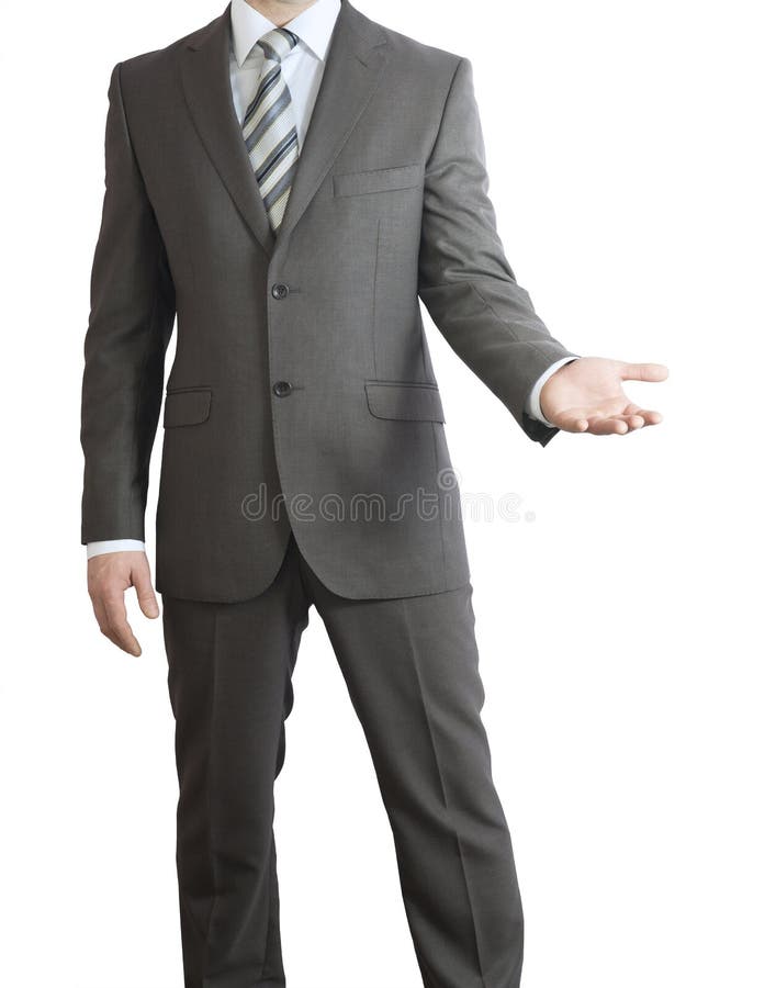 Man in Suit Holding His Hand before Him Stock Photo - Image of idea ...