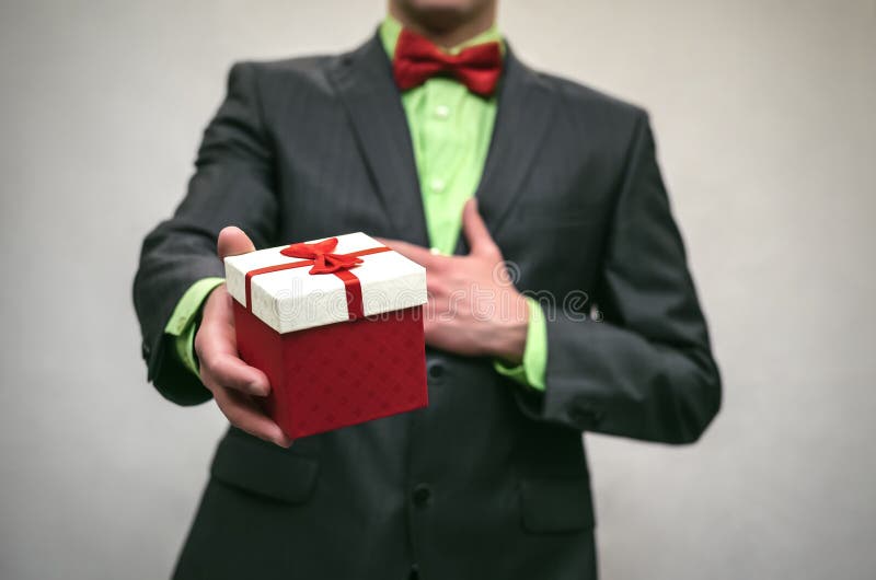 Present Box in Hands. the Giftbox. Stock Image - Image of give, present ...
