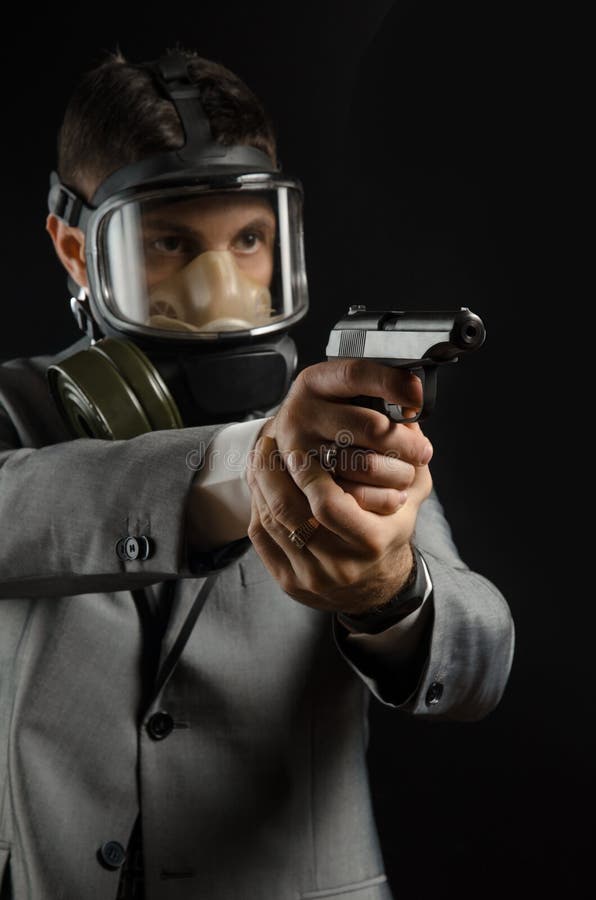 A Man in a Suit Jacket with a Gun Posing As a Special Agent Stock Image ...