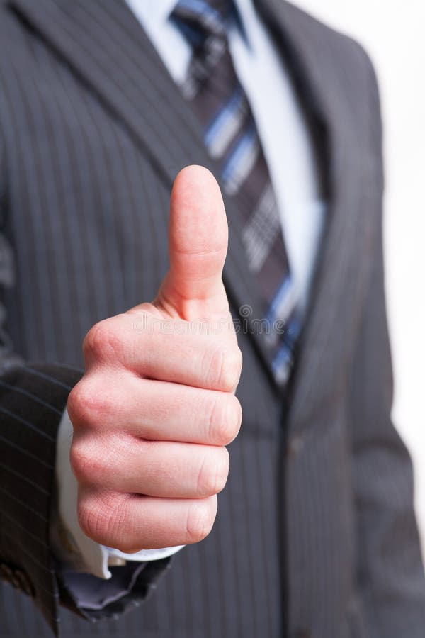 Man in suit with thumb up stock photo. Image of glass - 236965614