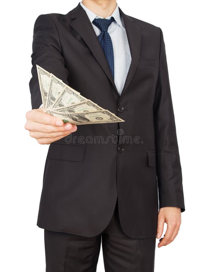 A man in a suit with money stock photo. Image of worker - 15296322