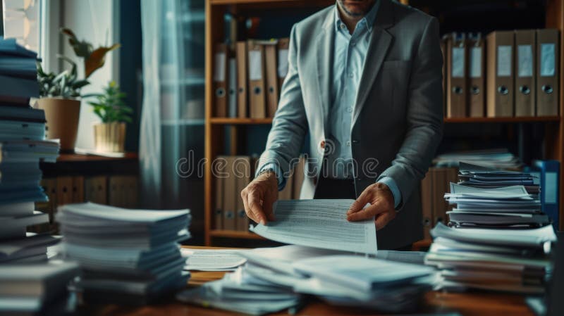 The Businessman Organizing Paperwork.AI Generated Image Stock Photo ...