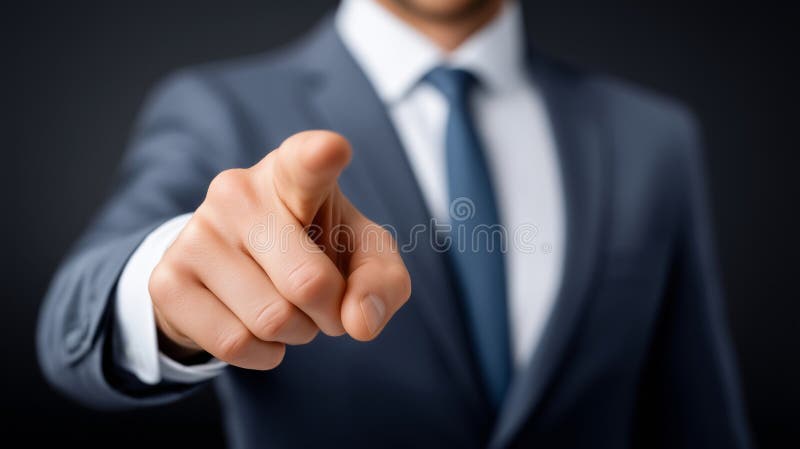 Man Pointing Directly stock illustration. Illustration of command ...