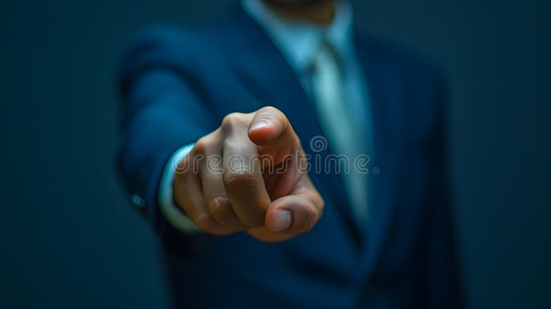 A Man in a Suit Points His Finger at the Camera Stock Illustration ...
