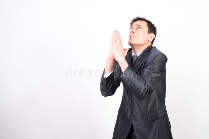 Man in suit praying stock photo. Image of full, prayer - 178601080