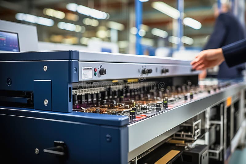 A Man in a Suit Prints on an Office Printer. Stock Image - Image of ...