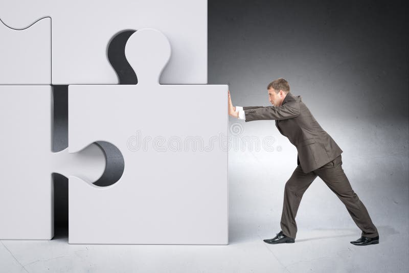 590 Man Pushing Puzzle Piece Stock Photos - Free & Royalty-Free Stock ...