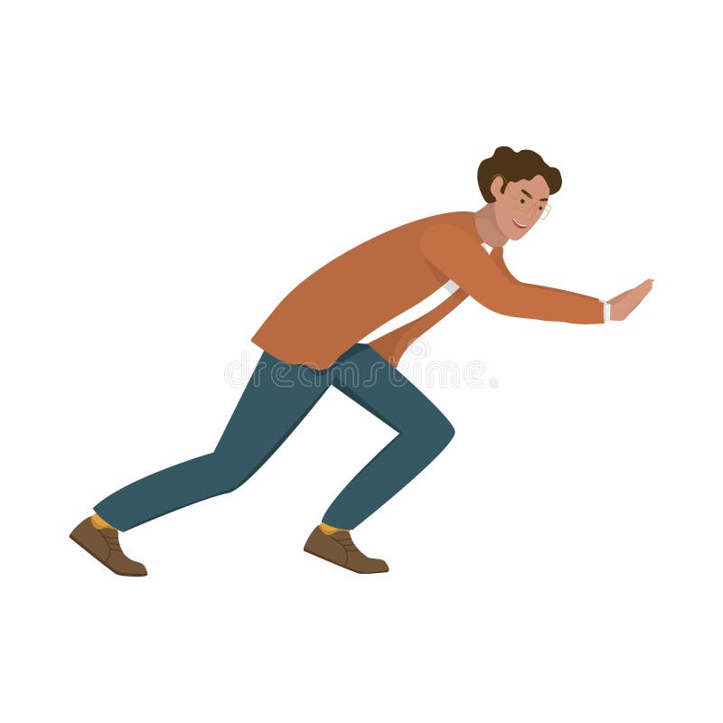 Man Pushing Something Stock Illustrations – 177 Man Pushing Something ...