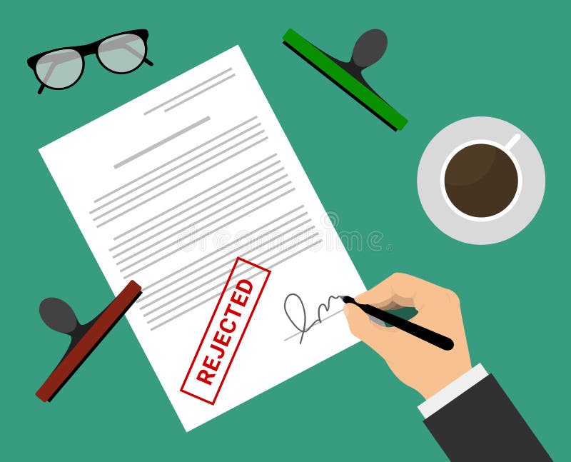 Man in Suit Rejected Document by Stamp Stock Vector - Illustration of ...