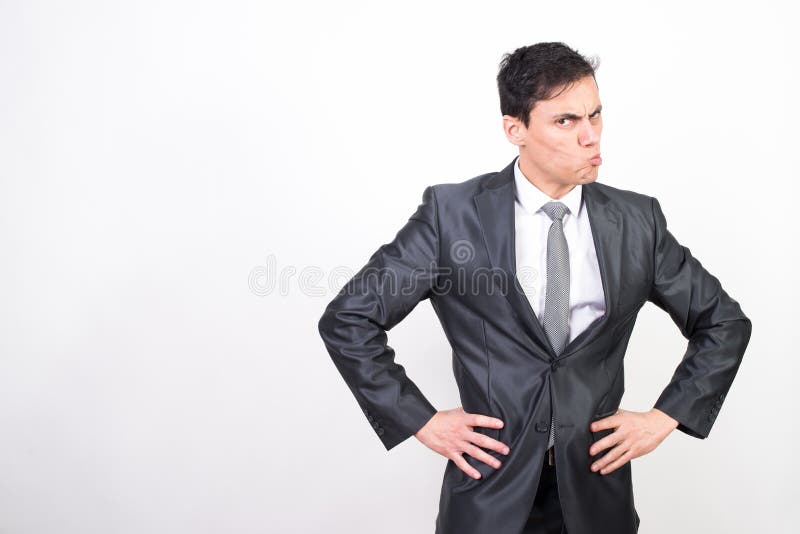 Man scolding someone stock photo. Image of shot, isolated - 178685964