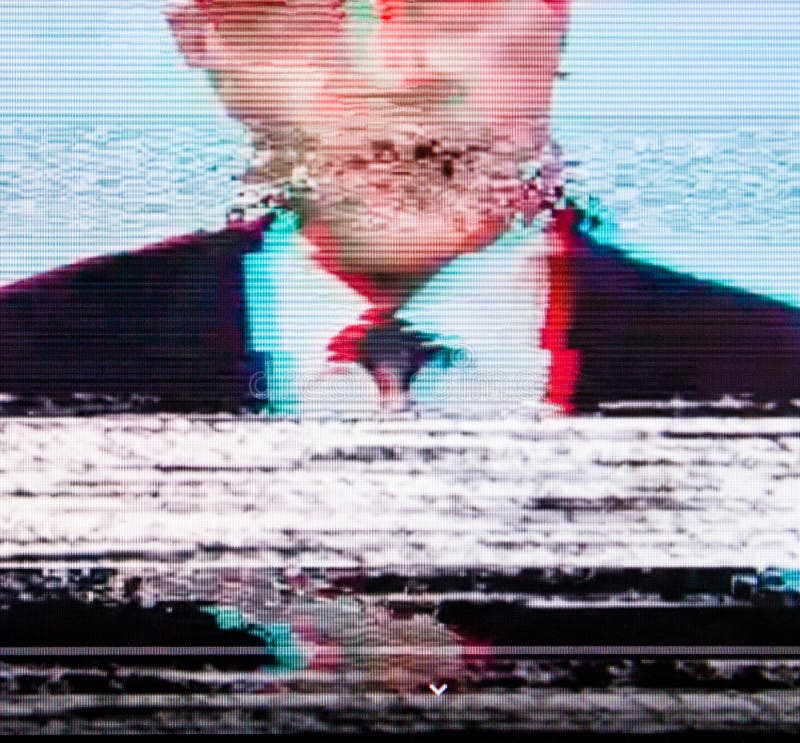 Man in a Suit on the Screen. Glitch Stock Image - Image of newsperson ...