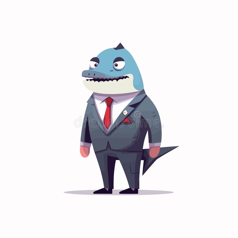 Man with Shark Head in a Suit Vector Flat Isolated Illustration Stock ...