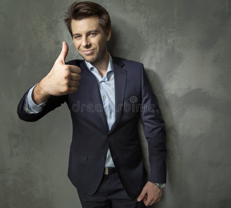 Man in Suit Showing the OK Gesture Stock Image - Image of arms, smart ...