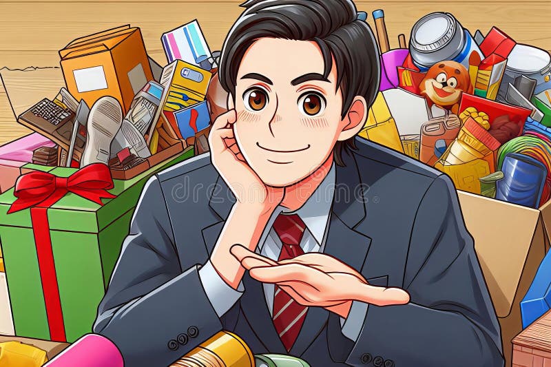 Man in a Suit is Sitting in Front of a Pile of Junk Stock Photo - Image ...