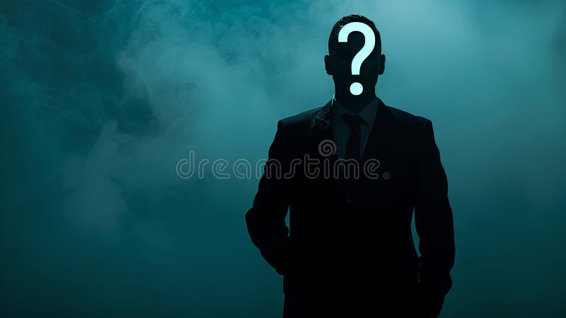 Man in a Suit is Standing in Front of a Large Question Mark. AI ...