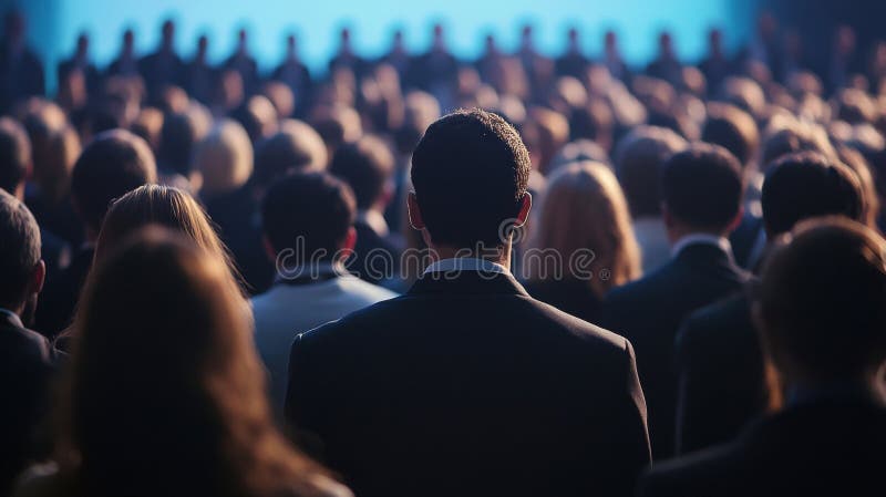 A Man in a Suit Stands Out among a Crowd of People Stock Illustration ...
