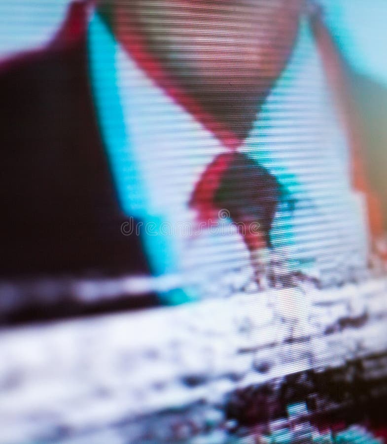 Man in a Suit and a Tie on the Screen. Glitch Stock Photo - Image of ...