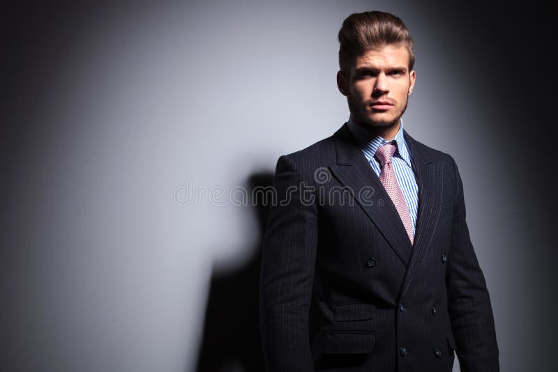 Man Standing Straight with Hands at His Back Stock Photo - Image of ...