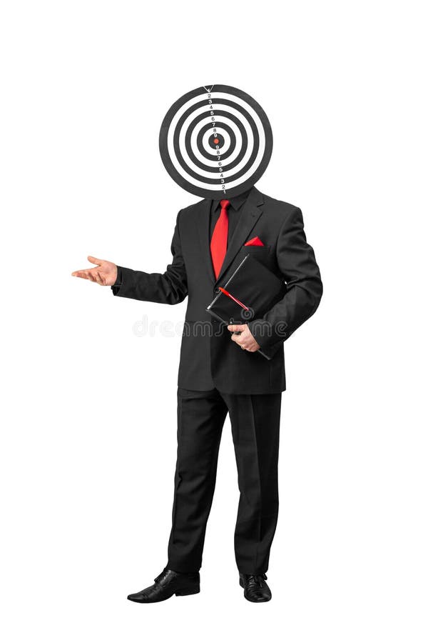 Man in a Suit and Tie with a Target on His Head Stock Image - Image of ...