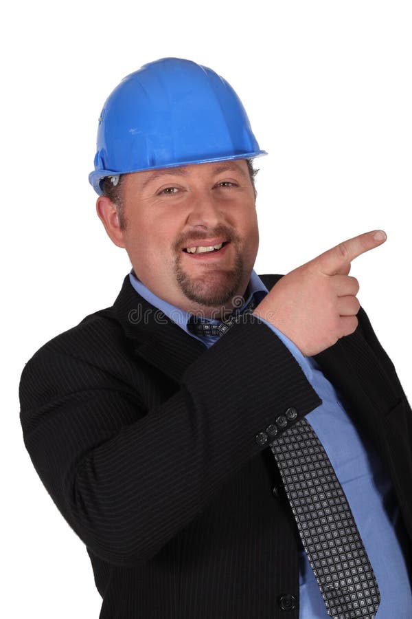 Man In Suit Wearing Hard Hat Stock Photo - Image: 30743540