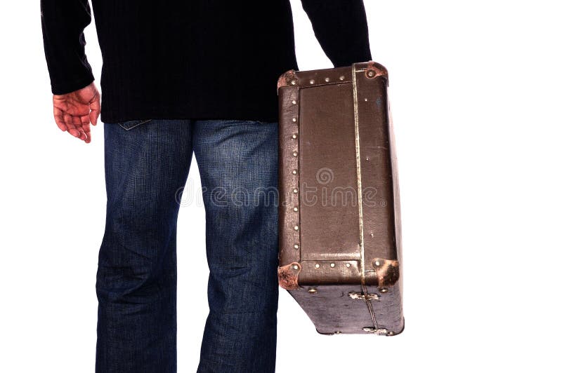 Suitcase in hand stock image. Image of handsome, charming - 30733729