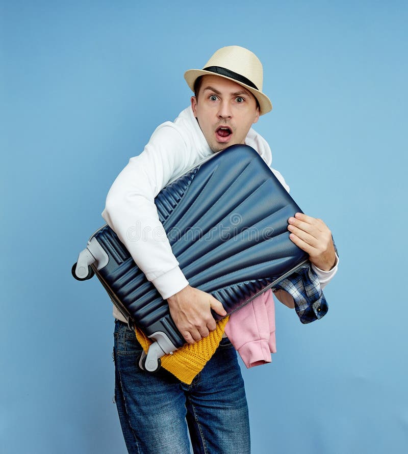 Man with a Suitcase Hurries To the Plane, Things Fall Out of the ...