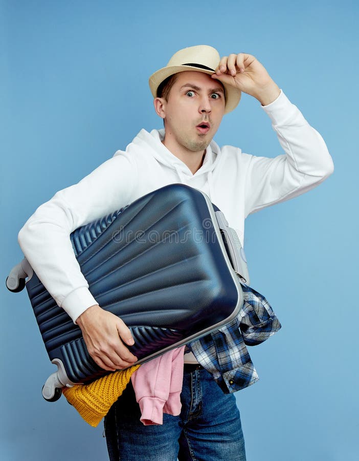 Man with a Suitcase Hurries To the Plane, Things Fall Out of the ...