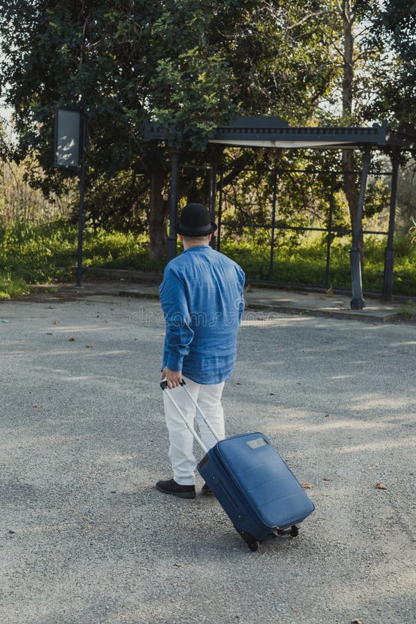 Man with a Suitcase Starting His Journey Stock Image - Image of urban ...