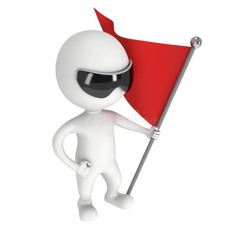 Man with Sunglasses and Red Flag Stock Illustration - Illustration of ...