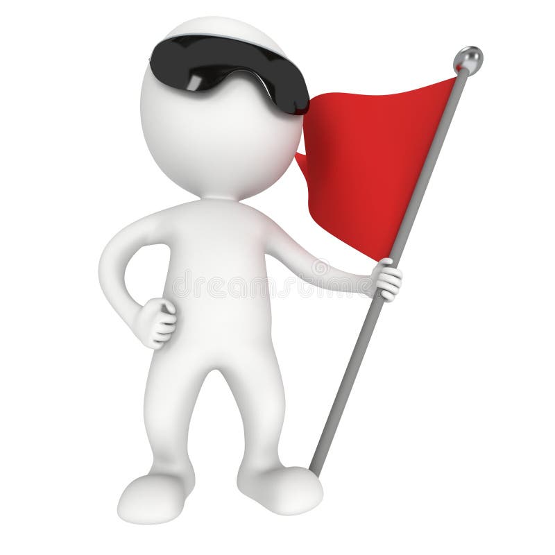 3d Man Holding Red Flag Stock Illustrations – 158 3d Man Holding Red ...