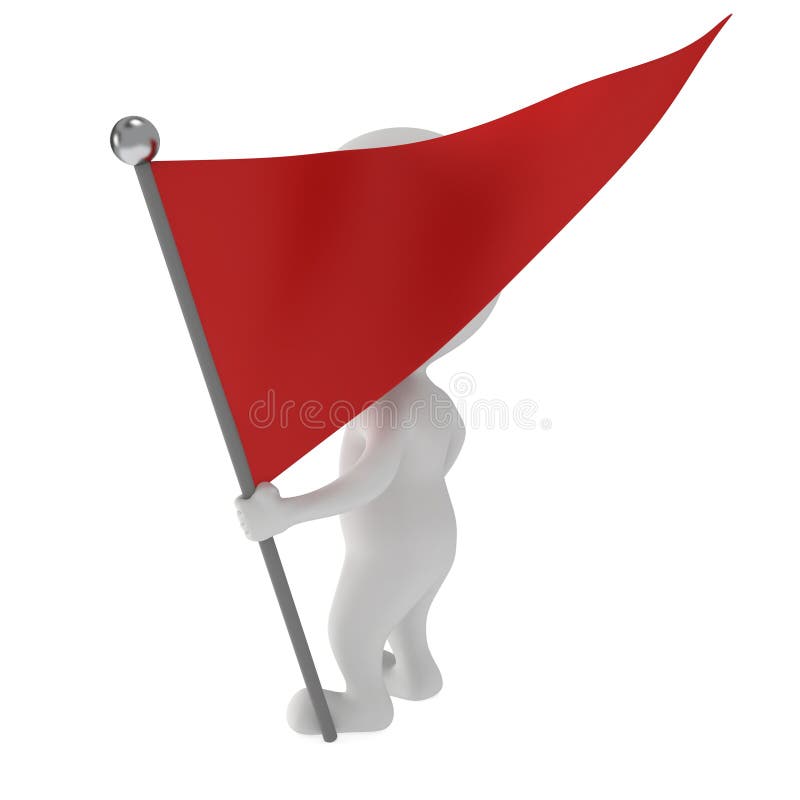 Man with Sunglasses and Red Flag Stock Illustration - Illustration of ...