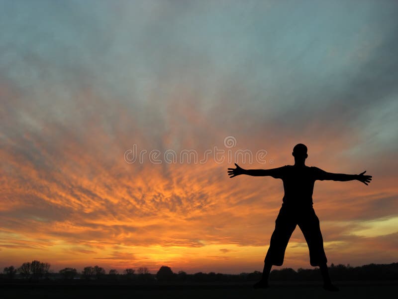 Man in sunset stock photo. Image of darkness, dramatic - 10831236