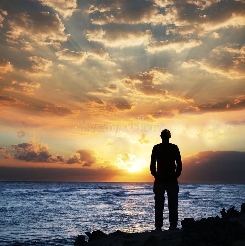 Man on sunset stock image. Image of environment, active - 13005147