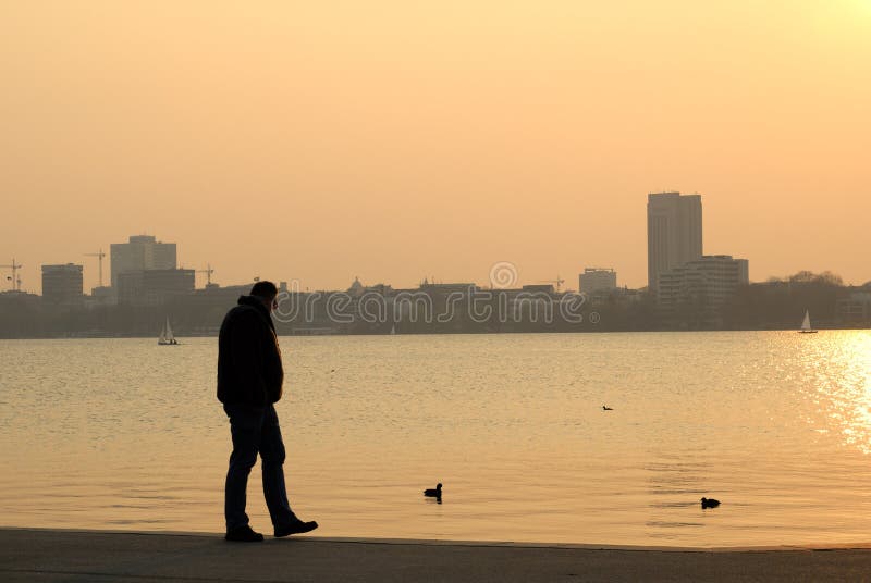 Man in the sunset stock photo. Image of reflection, vapor - 2799596