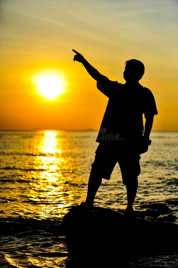 Man in sunset stock photo. Image of success, person, background - 35046322