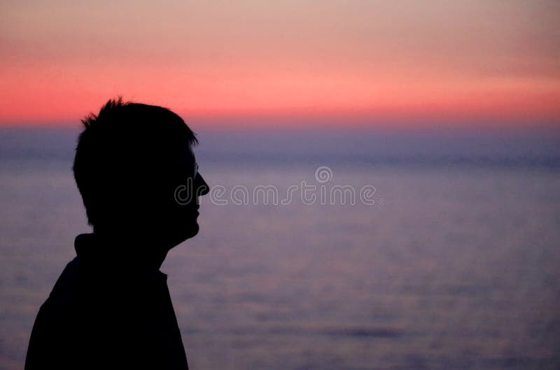 Man at sunset stock photo. Image of sunset, ocean, caucasian - 158479742