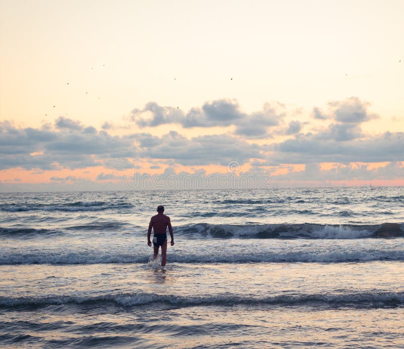 Swimmer stock image. Image of landscape, swimming, ocean - 204109839