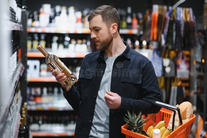 Man in Supermarket, Grocery Store Customer Stock Photo - Image of ...