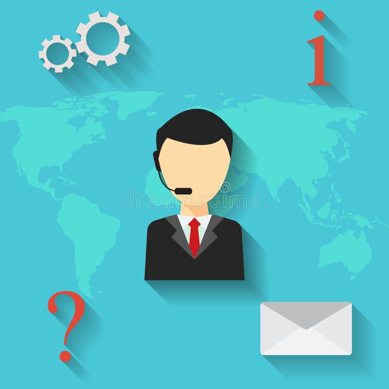 Man Support Operator. Vector Illustration. Stock Vector - Illustration ...