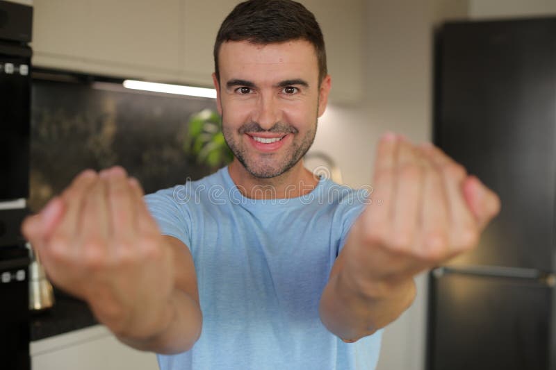 Man Supporting Cooperation with Hand Gesture Stock Photo - Image of ...